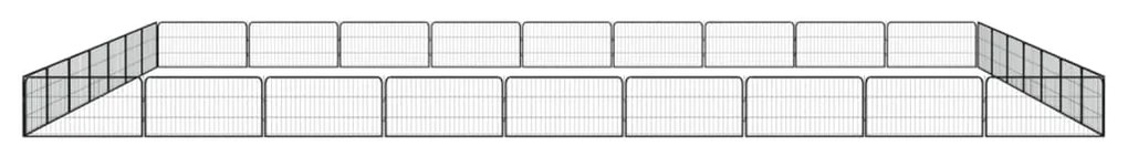 vidaXL 32panelová ohrádka pro psy černá 100 x 50 cm práškovaná ocel [3115973]