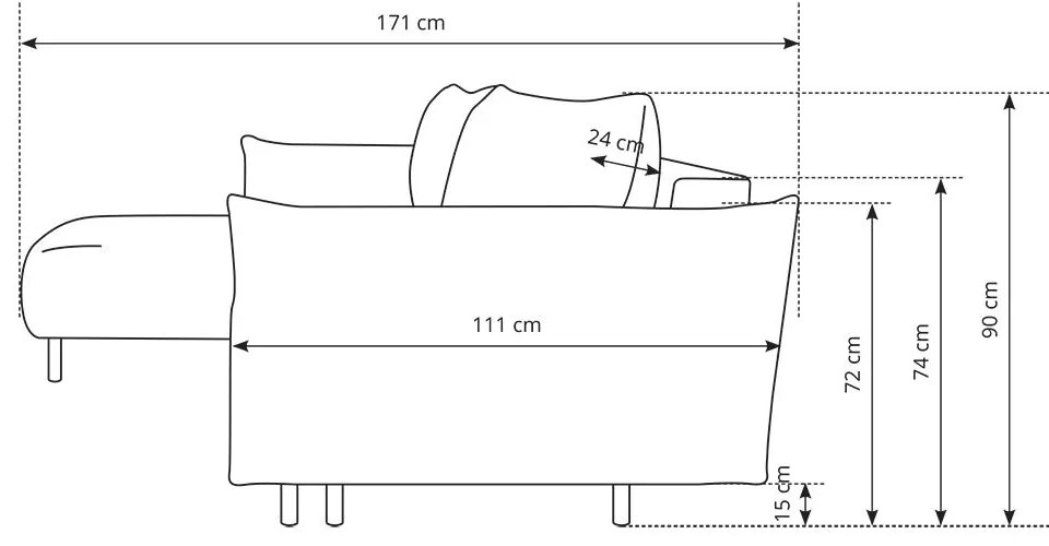 Sedací souprava ADAL | 171x257 | rozkládací + úložný prostor | VÝBĚR LÁTEK