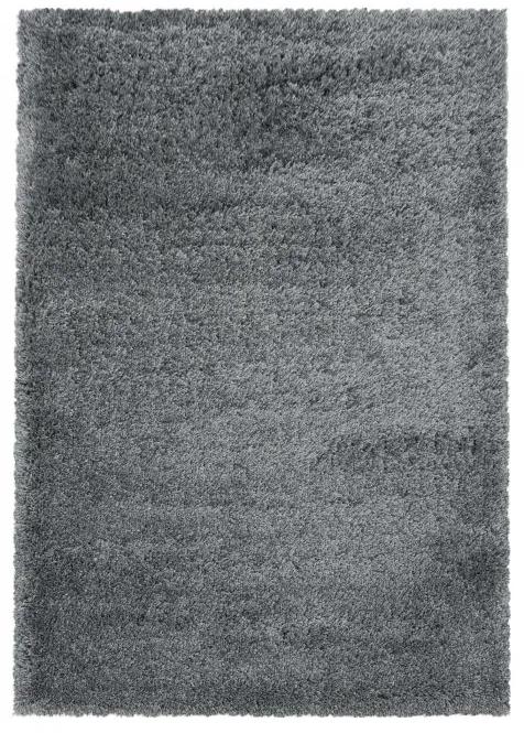 Kusový koberec Fluffy shaggy 3500 light grey Kruh průměr 120 cm