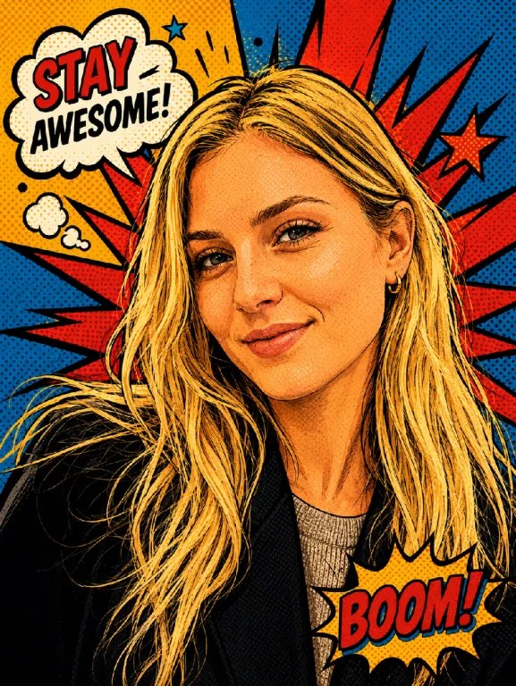 Hravý Pop-Art – Stylizovaný komiksový portrét na plátně z vaší fotky