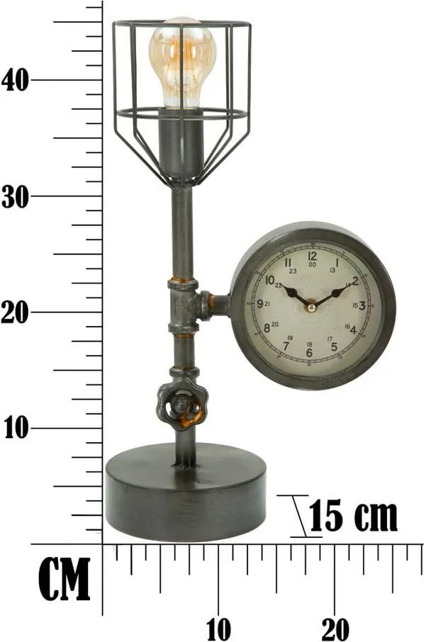 Stolní lampa s hodinami Mauro Ferretti Industry Clock, 26 x 45 cm