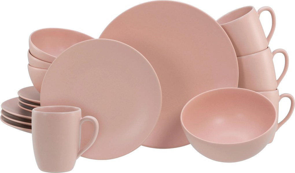 XXXLutz KOMBINOVANÁ SOUPRAVA Soft Touch Peach 16dílné Creatable - Online Only nádobí - 007768063401