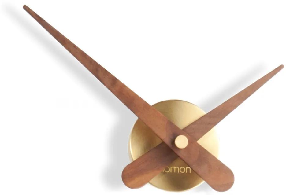 Designové nástěnné hodiny Nomon Axioma Gold Walnut small 37cm