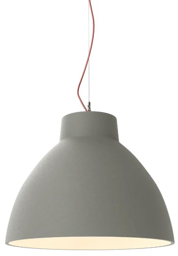 Wever Ducré 218200D0 + 90015138 Bishop 6.0, šedé závěsné svítidlo s červeným kabelem, 1x25W E27, prům. 60cm