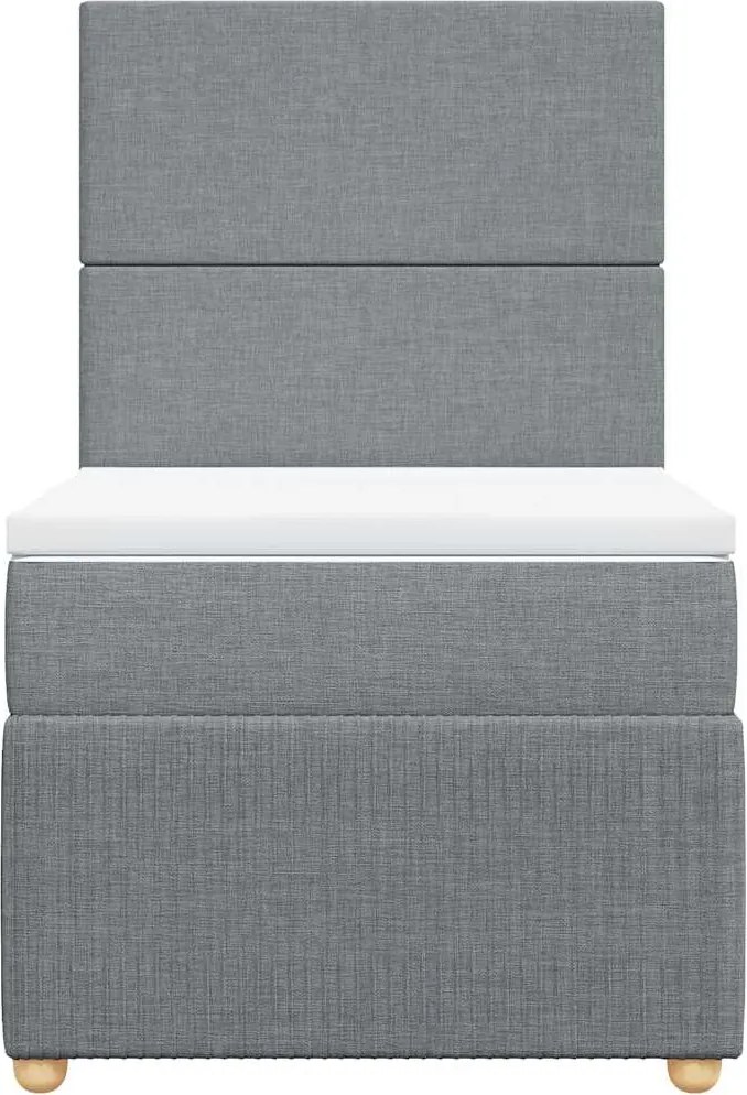 Box spring postel s matrací světle šedá 80 x 200 cm textil 3291876