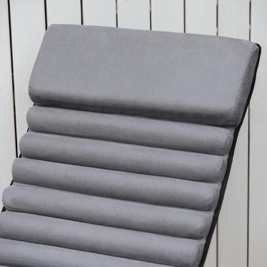 Ergonomické houpací křeslo Outsunny 2v1 - Zahradní křeslo s naší houpací slunečními lehátko z kovu a textilenu, kulaté tmavě šedé, 145 x 74 x 86 cm