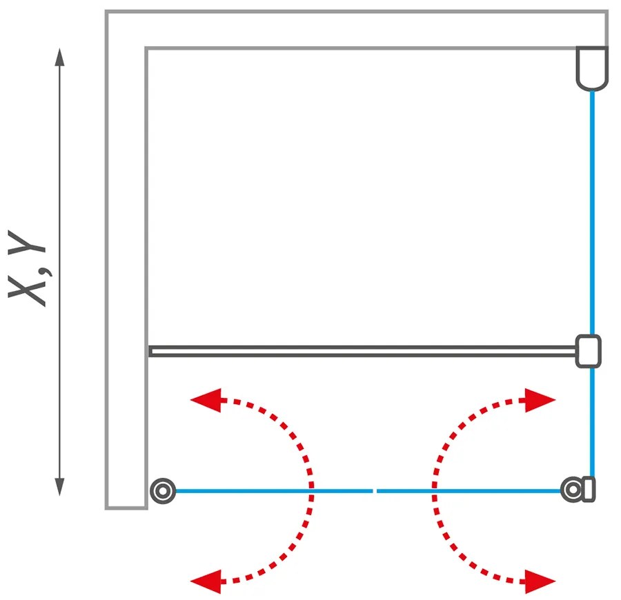 Otevírací sprchové dveře v kombinaci s pevnou stěnou TCB+TCN2, TCB+TCN1 Viz technická specifikace Transparent+Intimglass Stříbro TCB/1000+TCN1/1000 1000 1000 TCB/1000_TCN1/1000_st_tr-in