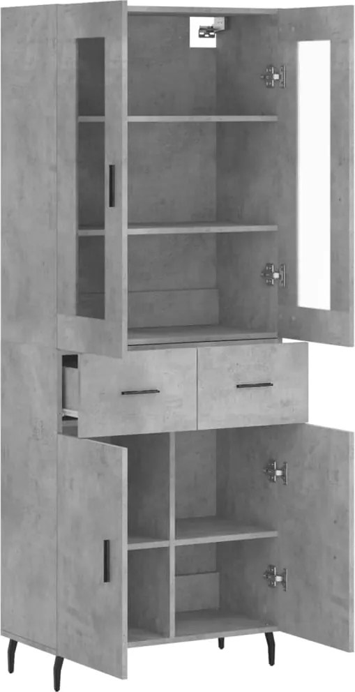 Skříň highboard betonově šedá 69,5x34x180 cm kompozitní dřevo 3198549