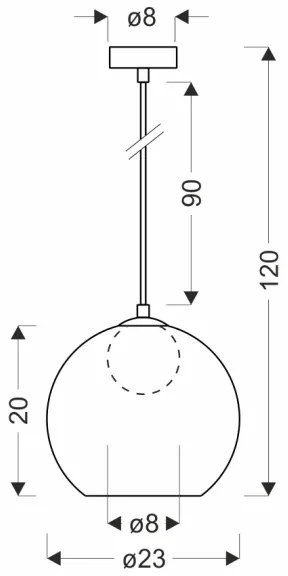 Lustr na lanku BRIN 1xG9/15W/230V kouřová černá