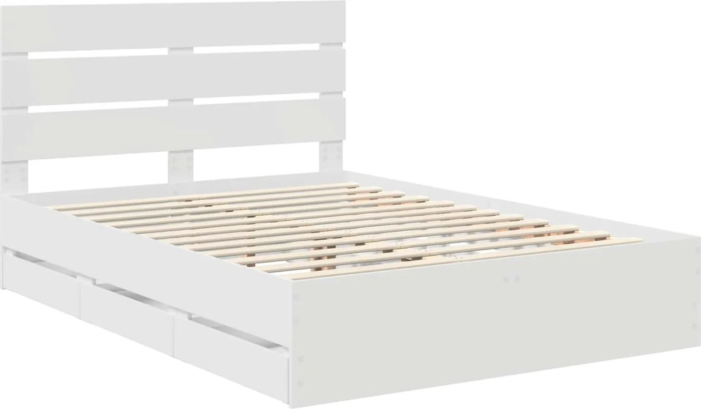 Rám postele se zásuvkou Bílá 150 x 200 cm Inženýrské dřevo 3411823
