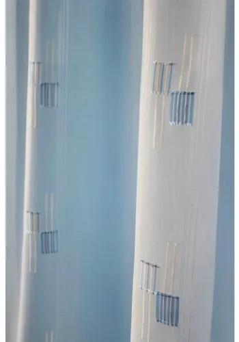 Voálová záclona N0165-18 smetanová/ světle modrá, výška 250cm, metráž