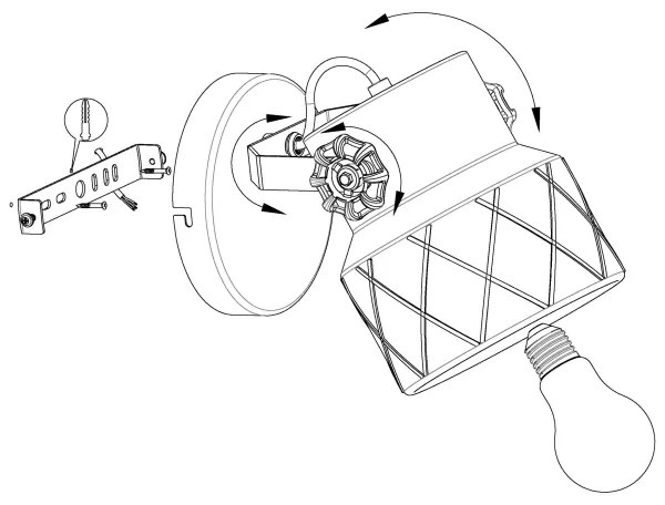 Eglo 39868 - Nástěnné svítidlo HILCOTT 1xE27/40W/230V