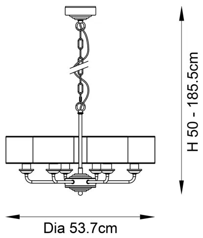 Endon 98936 - Lustr na řetězu HIGHCLERE 6xE14/28W/230V bílá/mosaz
