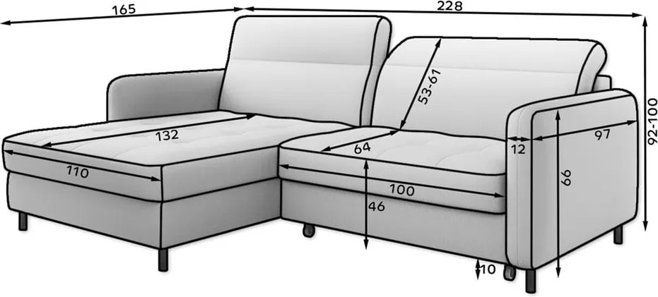 Žlutá sametová rozkládací/s úložným prostorem rohová pohovka (levý roh/s lenoškou) Gomsi – ELTAP