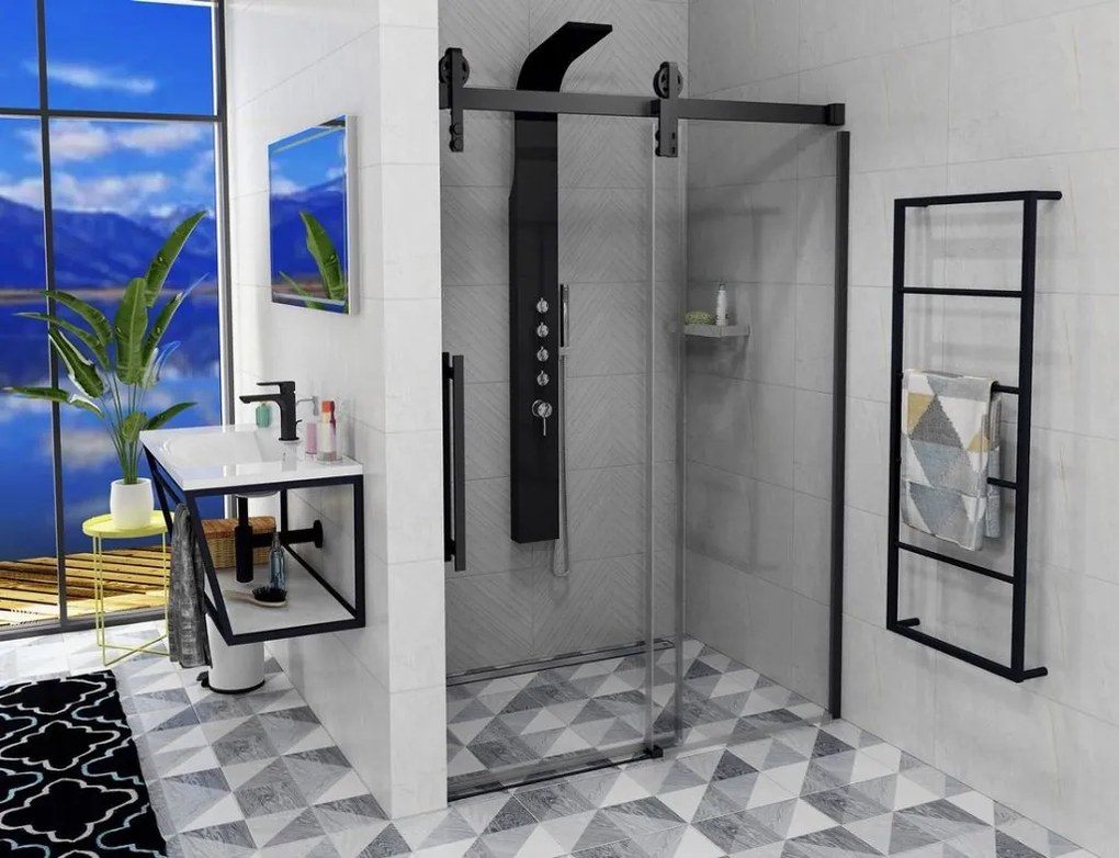 GELCO - VOLCANO BLACK sprchové dveře 1500 mm, čiré sklo GV1415