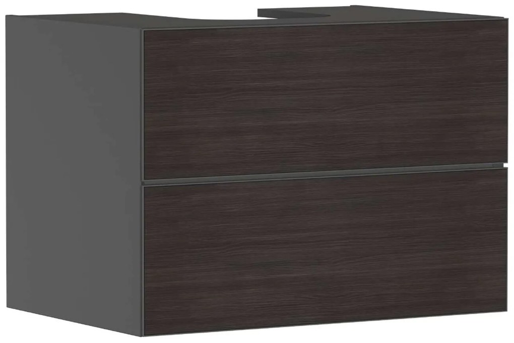 Hansgrohe Xevolos E - Umyvadlová skříňka 78x56x55 cm, 2 zásuvky, matná šedá/tmavý dub 54189730