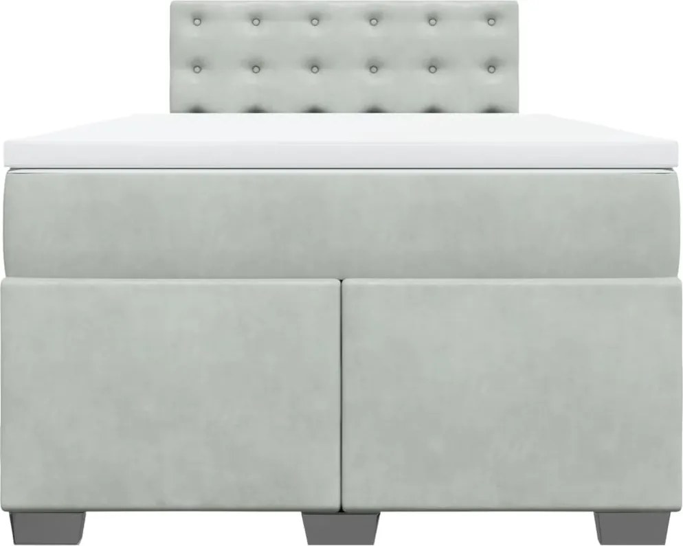 Box spring postel s matrací světle šedá 120 x 200 cm samet 3288594