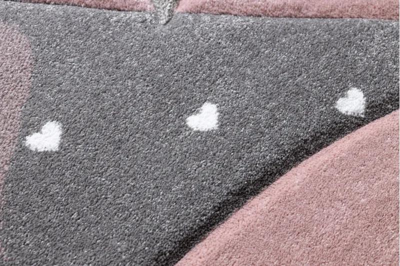 Dywany Łuszczów Dětský kusový koberec Petit Flamingos hearts grey ROZMĚR: 160x220