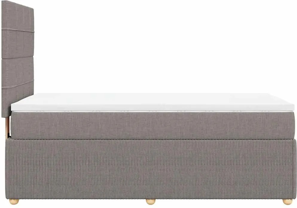 Box spring postel s matrací taupe 100 x 200 cm textil 3294271