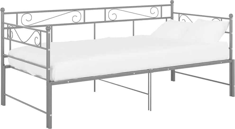 Rám vysouvací postele/pohovky šedý kovový 90 x 200 cm 324772
