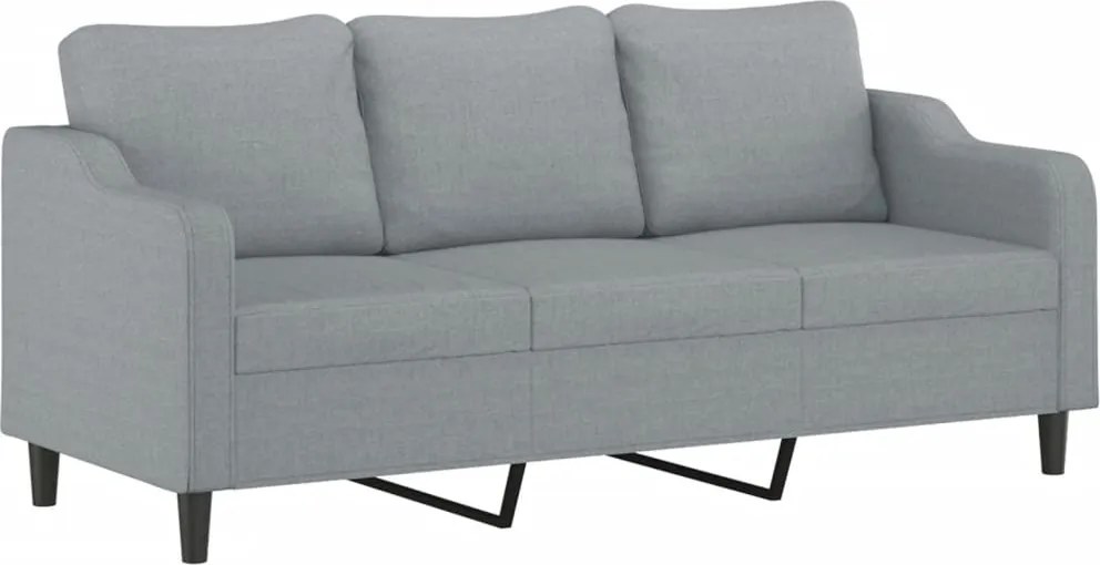 3místná pohovka s polštáři světle šedá 180 cm textil 3200853