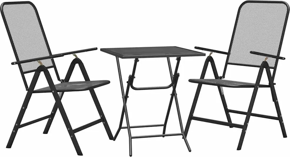 3dílný zahradní jídelní set tahokov antracitový 3084717
