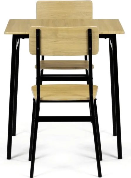 Set jídelní (1+2), MDF, dekor divoký dub, černý kov hnědá