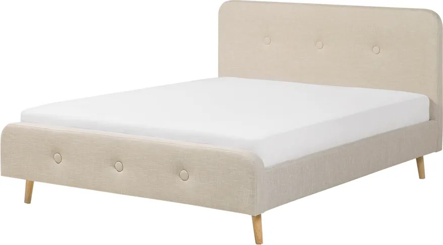 Béžová čalouněná postel 160x200 cm RENNES