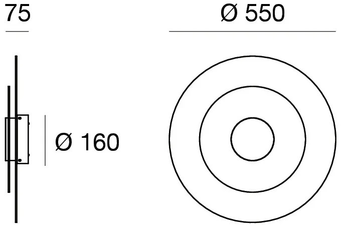Linea Light CA098DWHWDI Joint_W, bílé nástěnné svítidlo, 17W LED 3000K, průměr 55cm