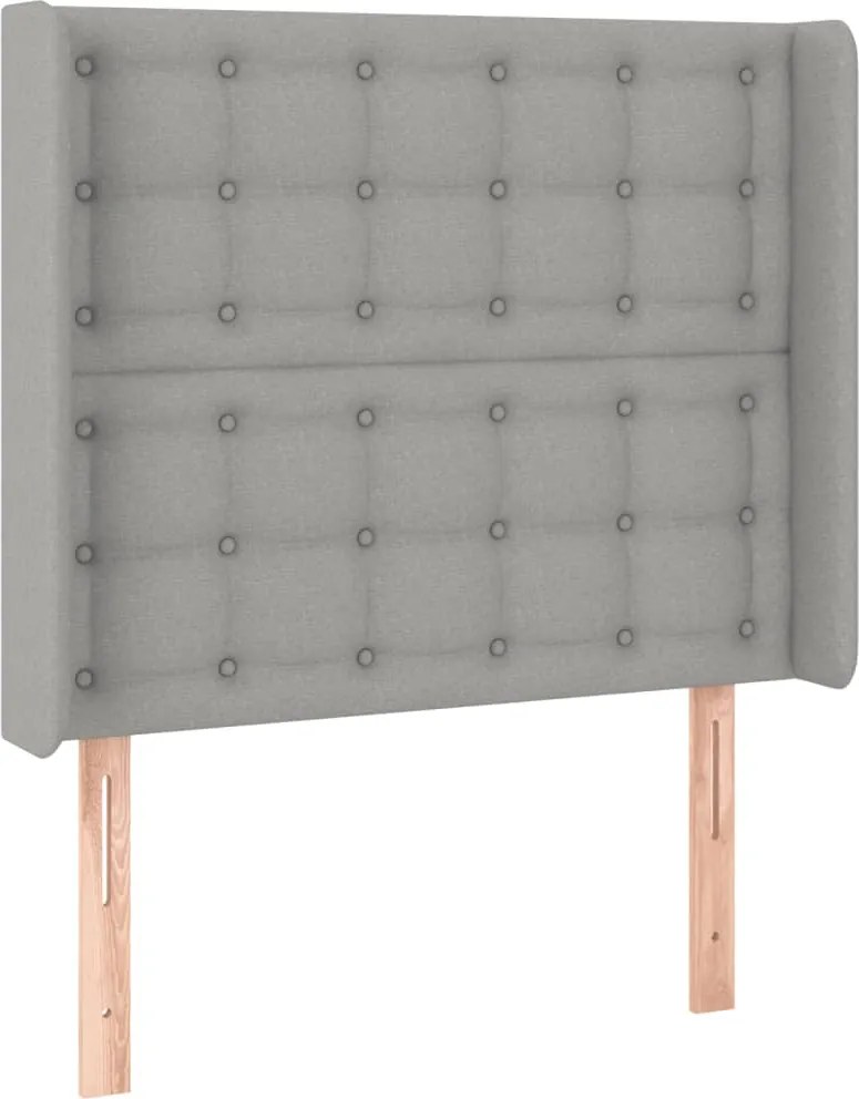 Box spring postel s matrací a LED světle šedá 90x200 cm textil 3139165