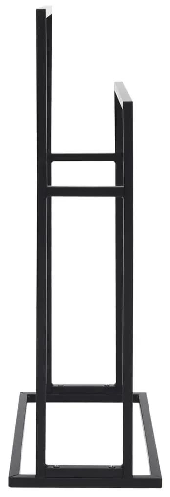 Volně stojící stojan na ručníky černý 48 x 24 x 78,5 cm železo - Default Title