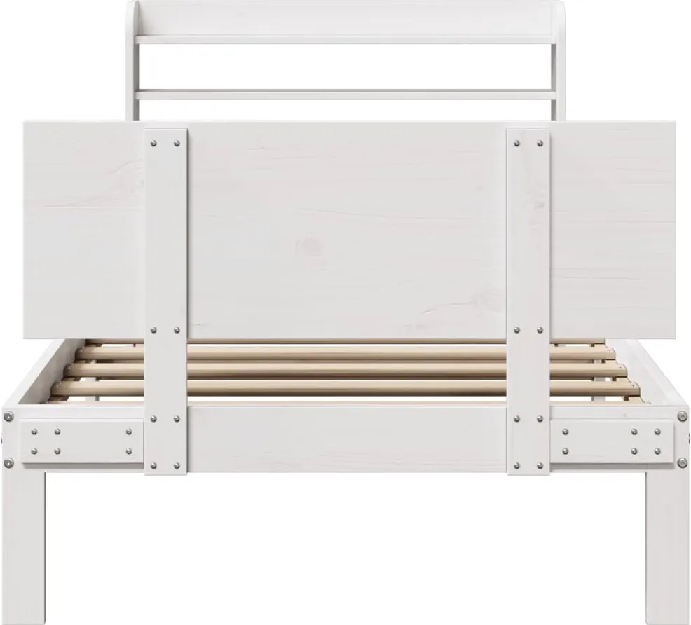 Rám postele s čelem bez matrace bílý 100x200 cm 3306824