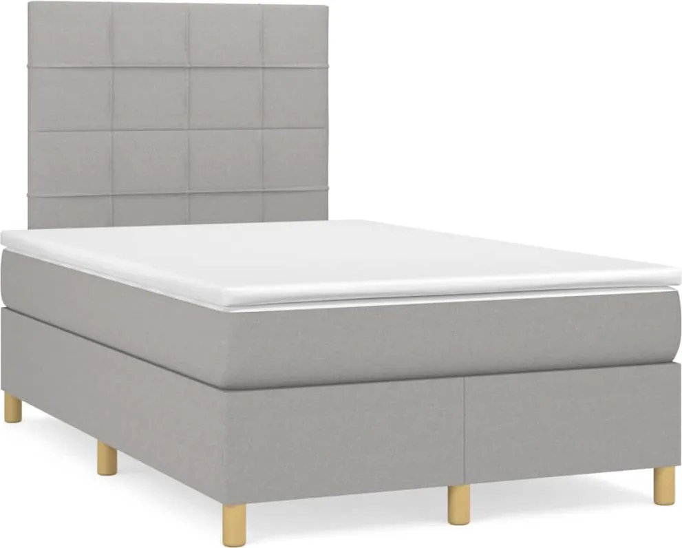 Box spring postel s matrací světle šedá 120 x 200 cm textil 3142321