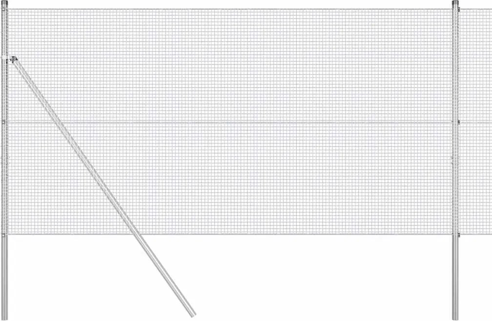 Zemní upevnění svařované drátěné ploty 25 x 1,2 m Stříbrná 3351611