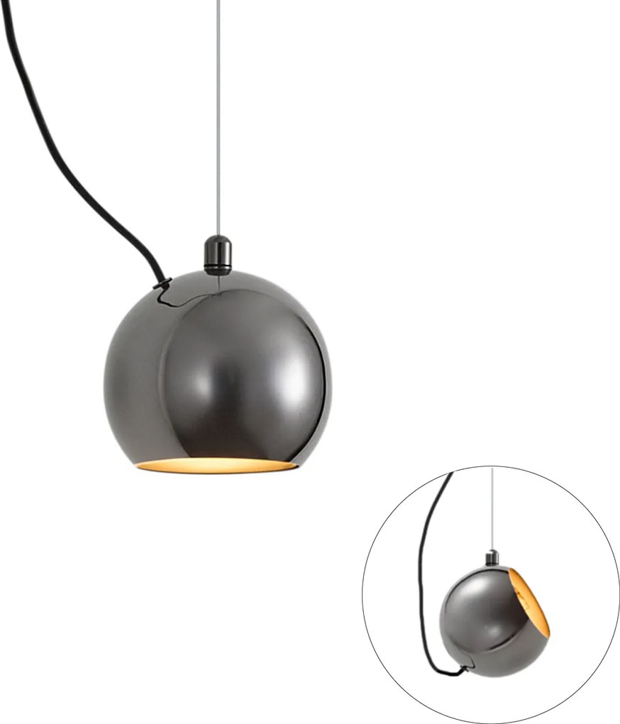 Designové závěsné svítidlo v tmavém chromu pro 1-fázový kolejnicový systém - Slimline Sara