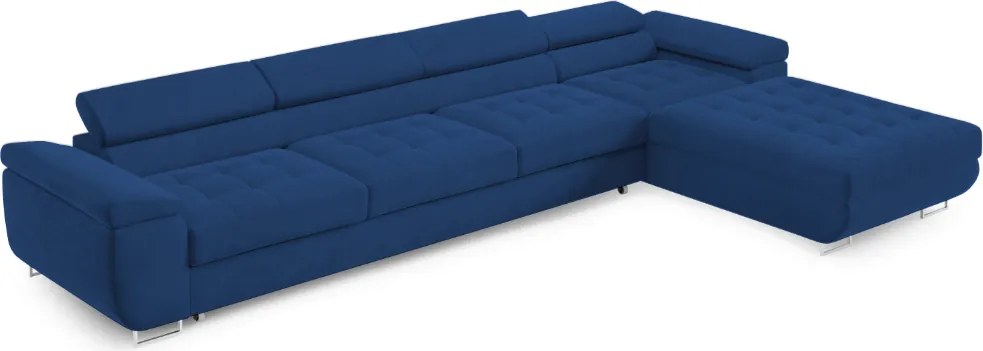 Rohová rozkládací sedací souprava do L CORTELE, 331 cm, s úložným prostorem Roh pohovky: Levý roh, Barva látky Kronos: Černá (Kronos 07)