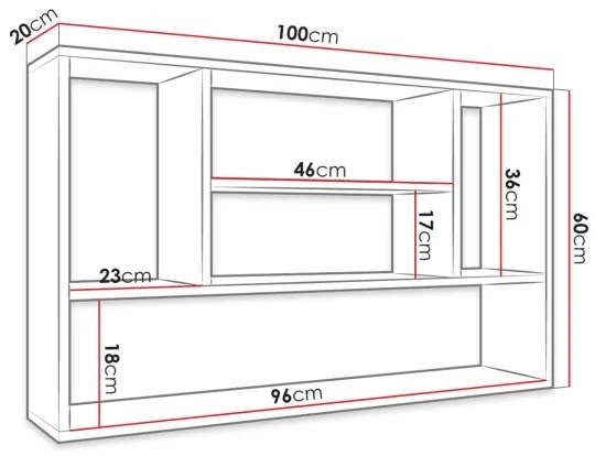 Nástěnná police PAPIKO 60x100 cm bílá