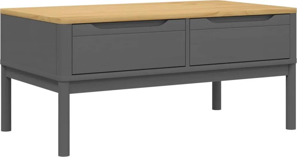 vidaXL Konferenční stolek FLORO 99x55,5x45 cm masivní borovice [374019] Barva: Bílá
