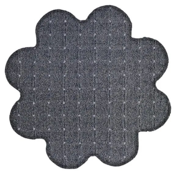 Vopi, Kusový koberec Udinese šedý kytka, 120x120 kytka, šedá, chodba / předsíň
