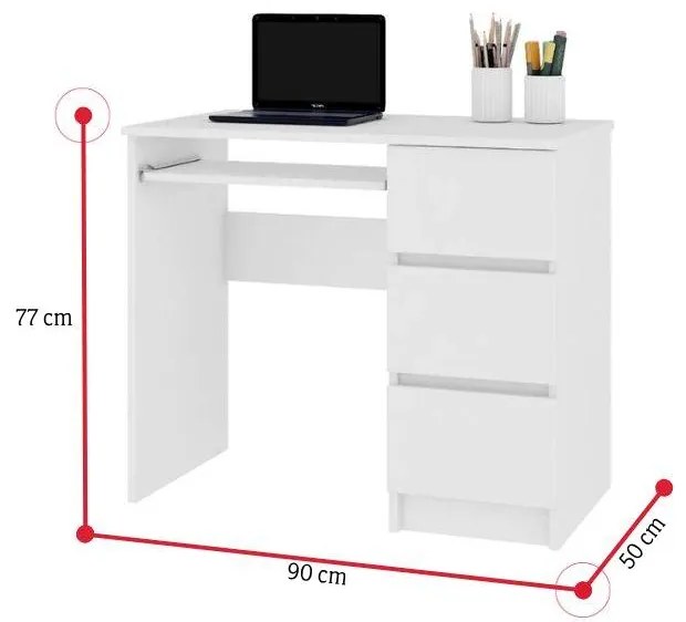 Psací stůl AKORD A-6, 90x77x50, sonoma, levá