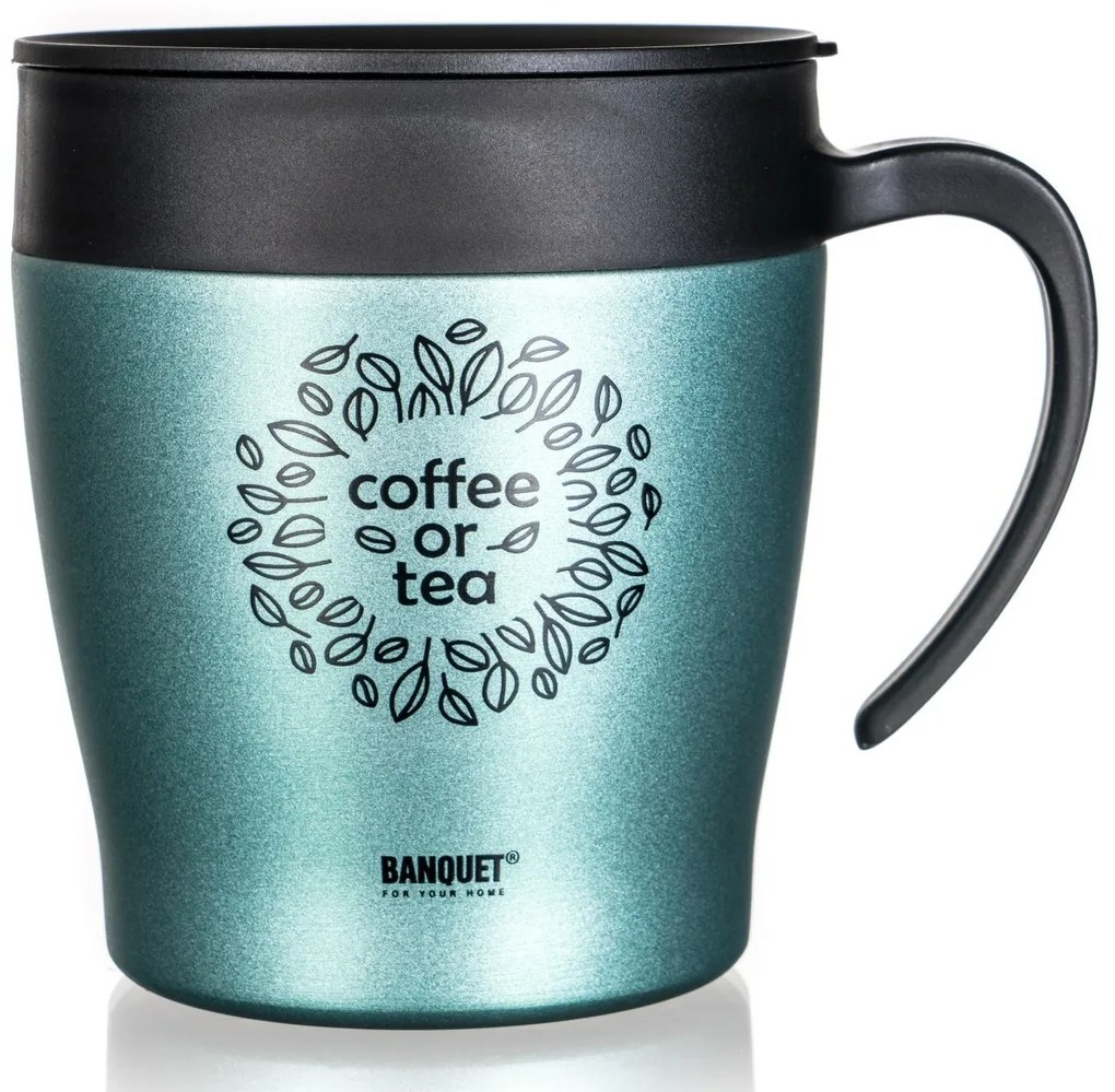 Banquet Termohrnek cestovní TAZZA 330 ml, zelenošedá