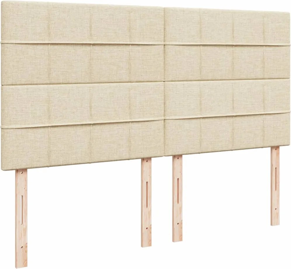 Box spring postel s matrací krémová 200x200 cm textil 3292900