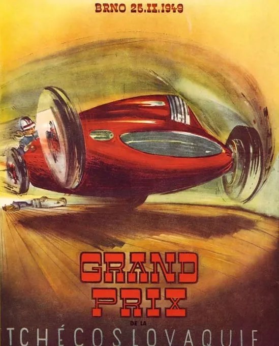 Plechová cedule Grand Prix 1949 Velikost: A4 (30 x 20 cm)