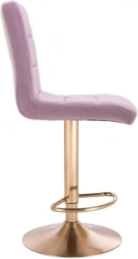 LuxuryForm DESIGN Barová židle TOLEDO VELUR na zlaté kulaté podstavě - levandule