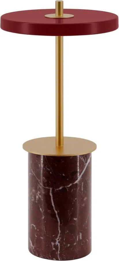 Červená mramorová LED stmívatelná stolní lampa s kovovým stínidlem (výška 25,5 cm) Asteria Move Mini – UMAGE