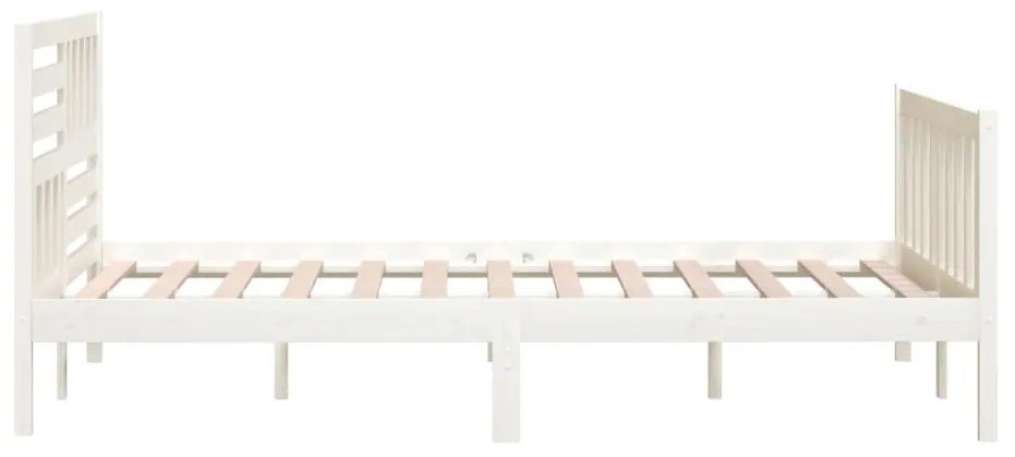 Rám postele bílý 150 x 200 cm King Size masivní dřevo,  3101159