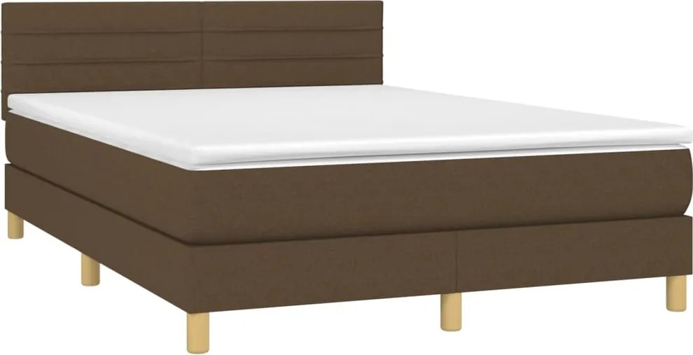 Box spring postel s matrací tmavě hnědá 140x190 cm textil 3140692