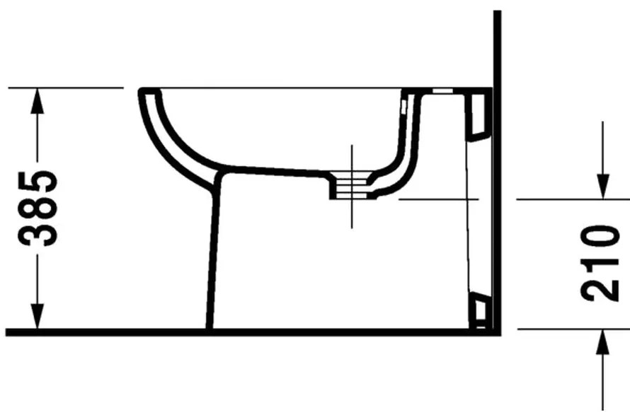 Duravit D-Code - Stojící bidet, 1 otvor pro armaturu propíchnutý, 36x56 cm, bílý 22411000002