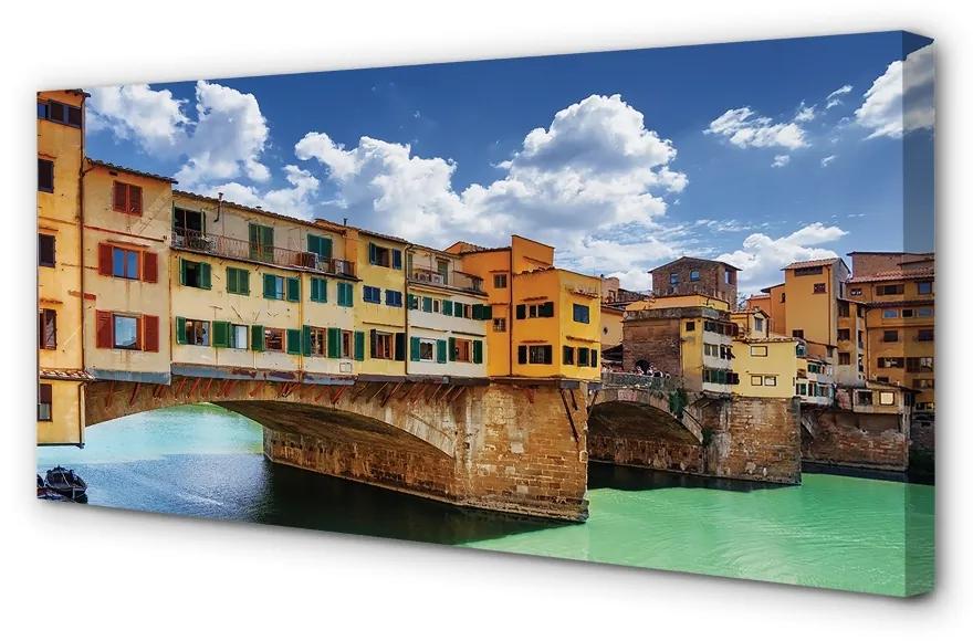 Obrazy na plátně Italy River Mosty budovy 125x50 cm