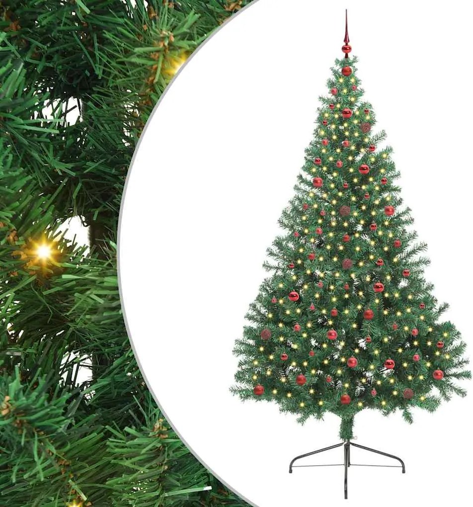 Umělý osvětlený vánoční stromeček Zelená 240 cm PVC 3397037
